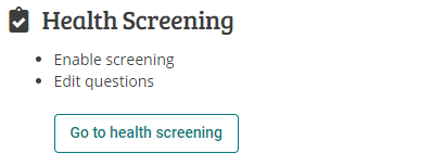 How to Enable Health Screening – Director