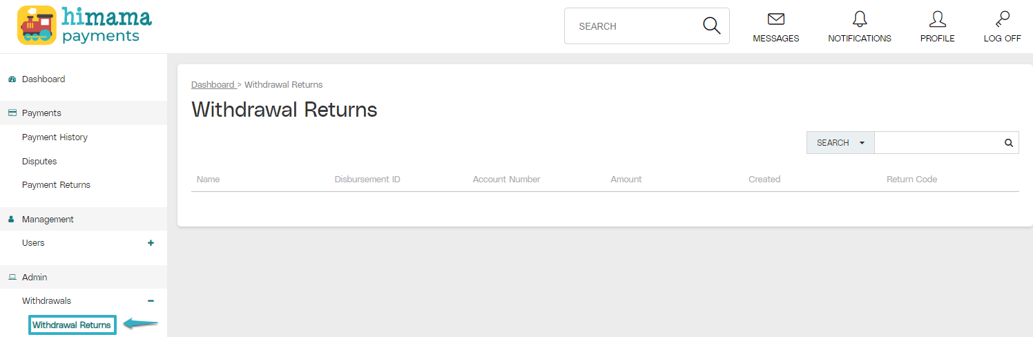 How to View Withdrawals and Withdrawal Returns – HiMama Payments